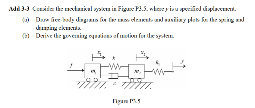 Solved Add 3-3 Consider the mechanical system in Figure | Chegg.com