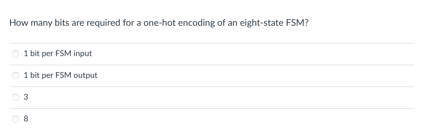 Solved How many bits are required for a one-hot encoding of | Chegg.com
