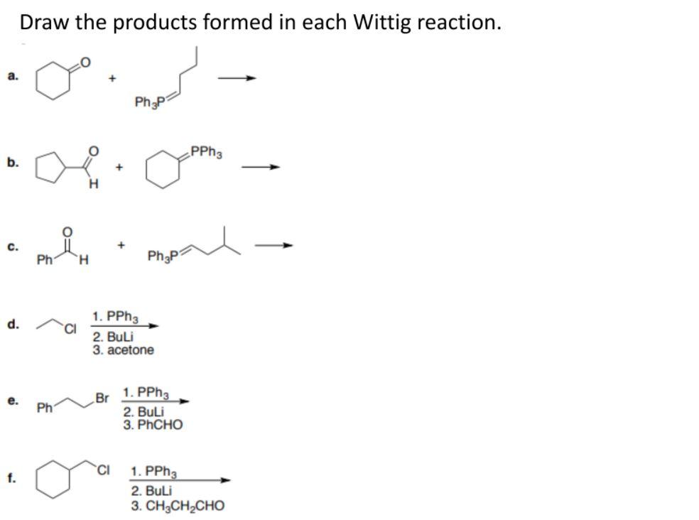 Solved Draw the products formed in each Wittig reaction. a. | Chegg.com