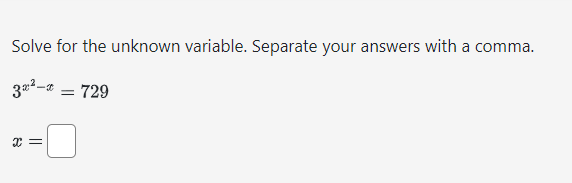 Solved Solve For The Unknown Variable Separate Your Answers 