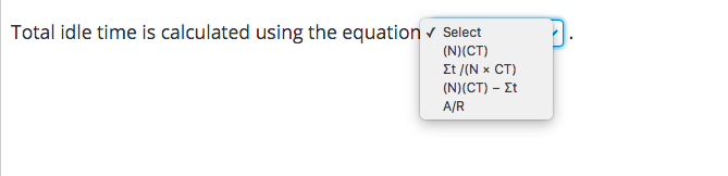 Solved Total idle time is calculated using the equation | Chegg.com
