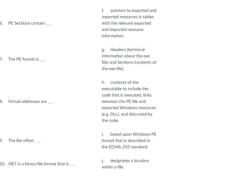 Solved Match Column A with Column B by annotating the letter | Chegg.com