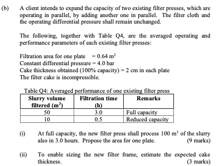 Solved (b) A client intends to expand the capacity of two | Chegg.com