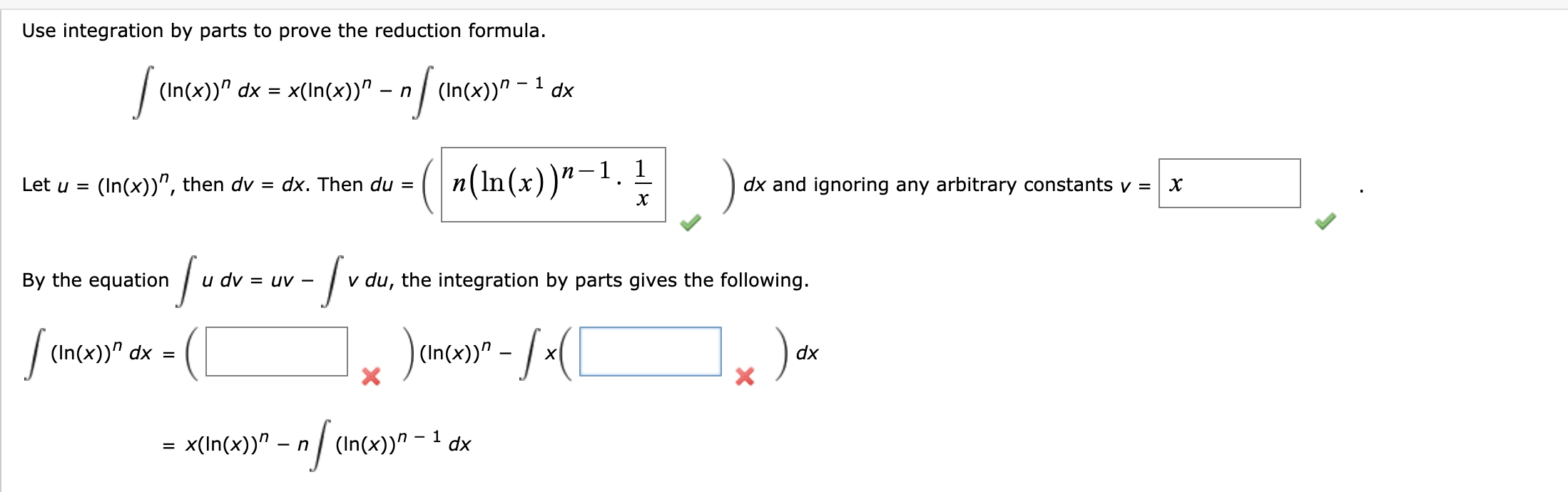 Solved Use integration by parts to prove the reduction | Chegg.com