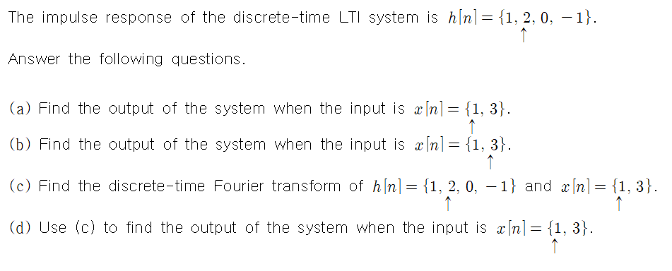 Solved The impulse response of the discrete-time LT∣ system | Chegg.com