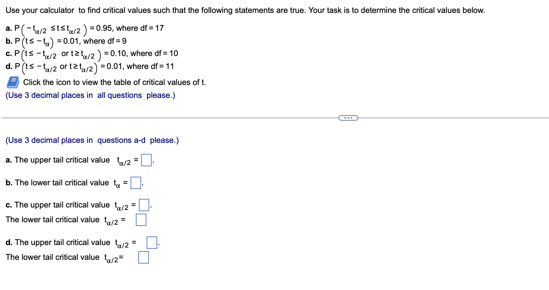 Solved Use your calculator to find critical values | Chegg.com