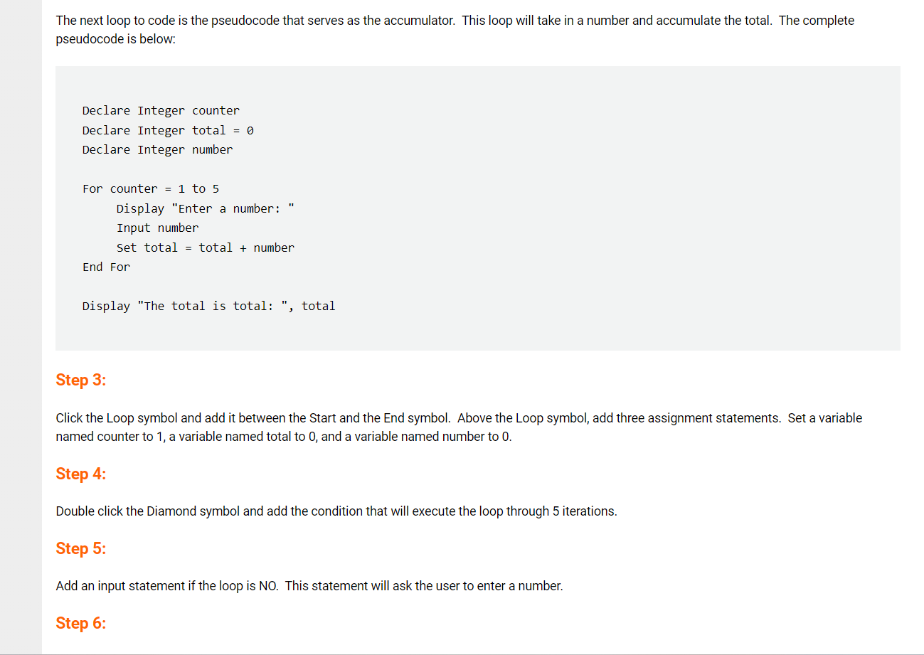 Solved The First Loop To Code Is The Pseudocode From The 