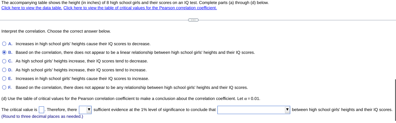 Solved (a) Display the data in a scatter plot. Choose the | Chegg.com