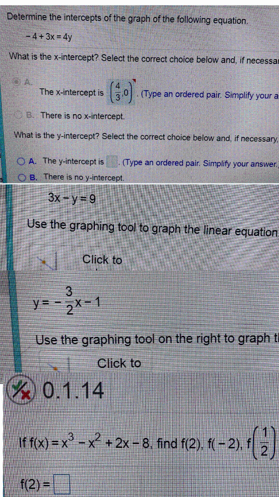 Solved Determine the intercepts of the graph of the | Chegg.com