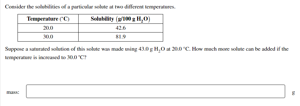 Solved Consider the solubilities of a particular solute at | Chegg.com