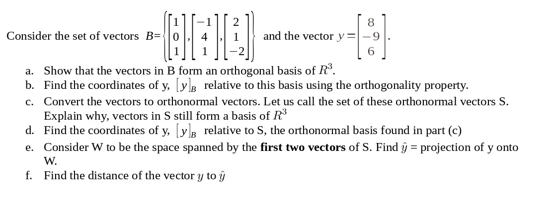 Solved Consider the set of vectors | Chegg.com