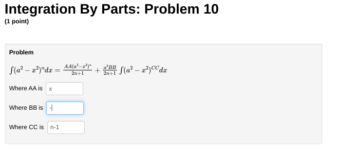 Solved Integration By Parts: Problem 10(1 | Chegg.com