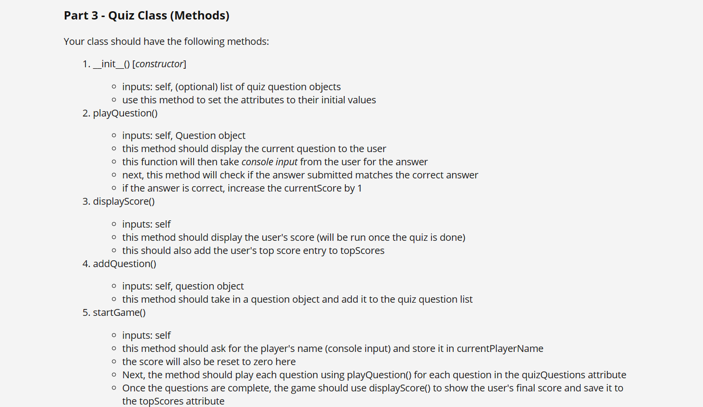 Solved For this lab, you will be constructing a simple quiz | Chegg.com