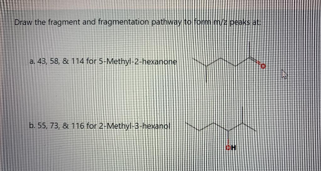 Solved Draw the fragment and fragmentation pathway to form m | Chegg.com