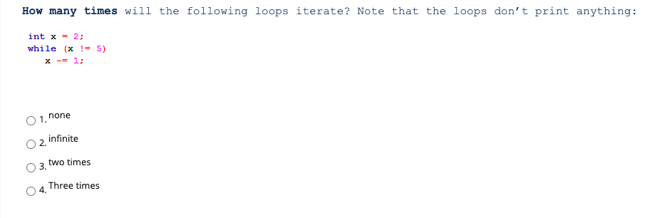 Solved How many times will the following loops iterate? Note | Chegg.com