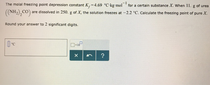Solved The molal freezing point depression constant K, -4.69 | Chegg.com