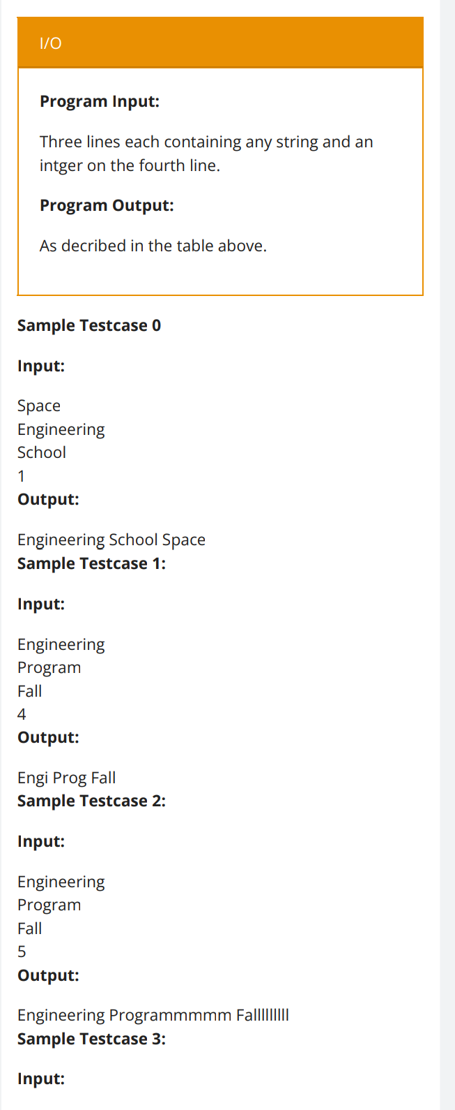 Solved Write a program that takes three single-word strings | Chegg.com