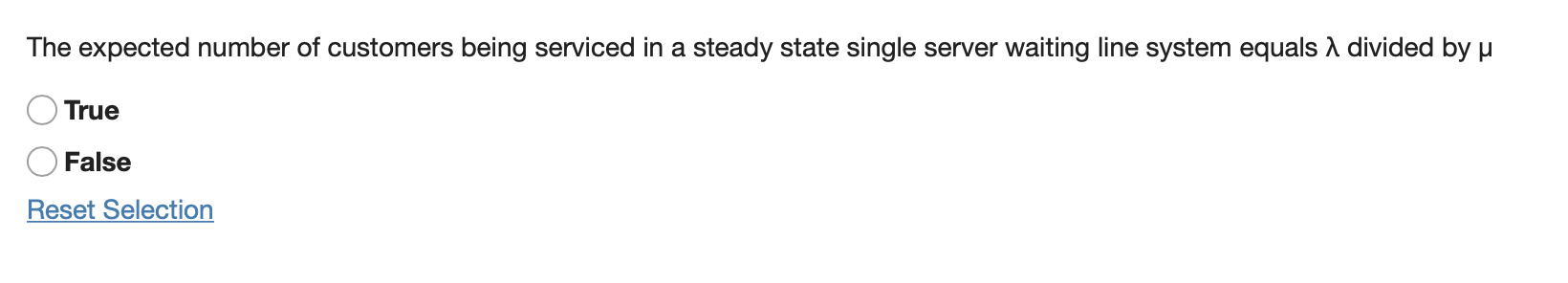 Solved The expected number of customers being serviced in a | Chegg.com