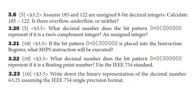 Solved 3.6 [5] ﻿Assume 185 ﻿and 122 ﻿are unsigned | Chegg.com