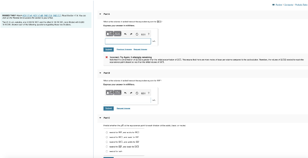 Solved x Incorrect; Try Agsin; 3 attempts remsining - Part B | Chegg.com
