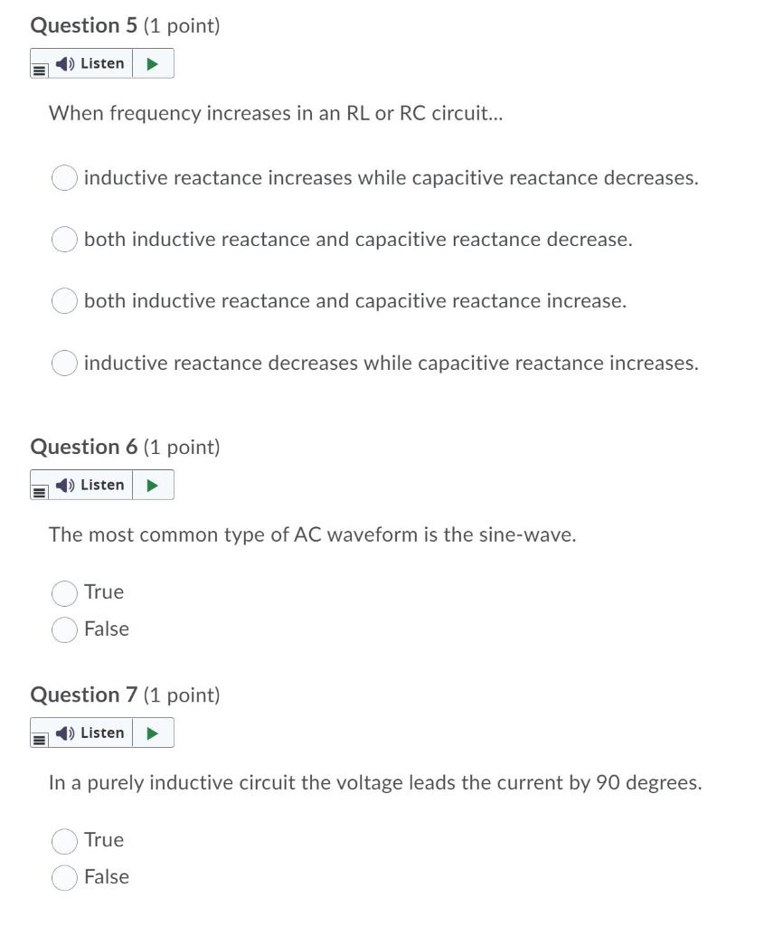 Solved Question 5 (1 point) Listen When frequency increases | Chegg.com