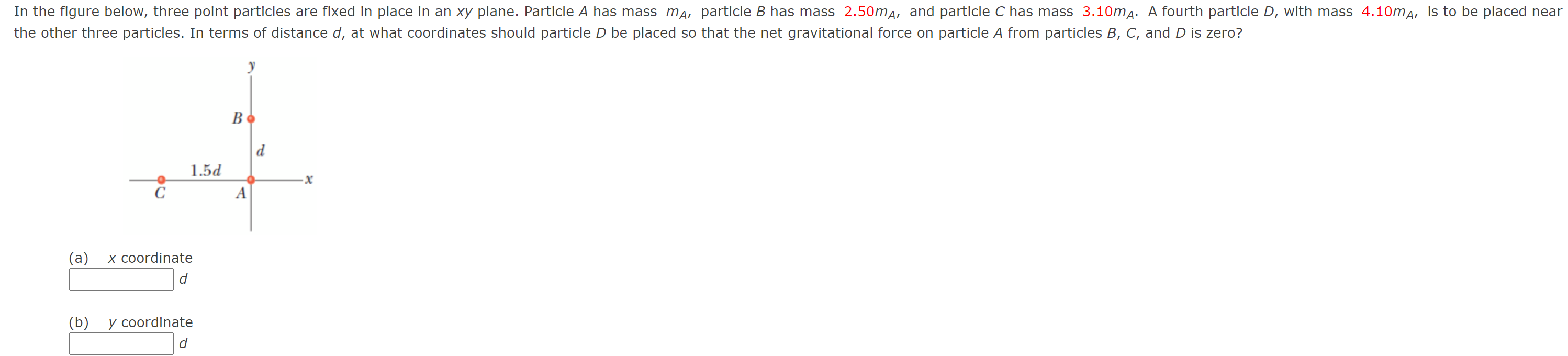 Solved In the figure below, three point particles are fixed | Chegg.com