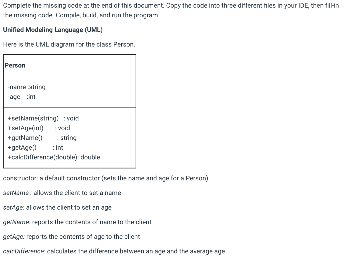 Solved Complete the missing code at the end of this | Chegg.com