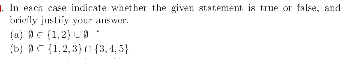 Solved In each case indicate whether the given statement is | Chegg.com