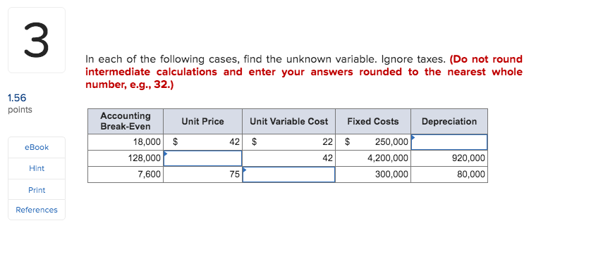 Solved In each of the following cases, find the unknown | Chegg.com
