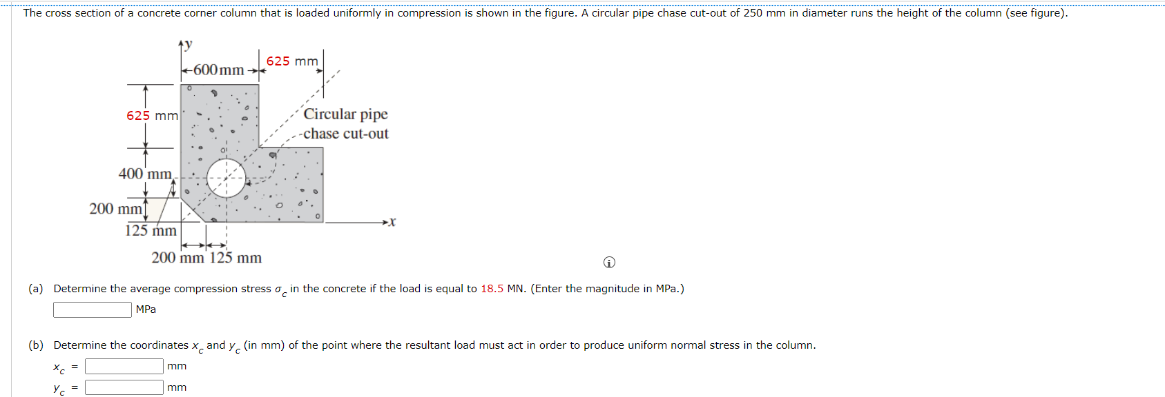 Solved The cross section of a concrete corner column that is | Chegg.com