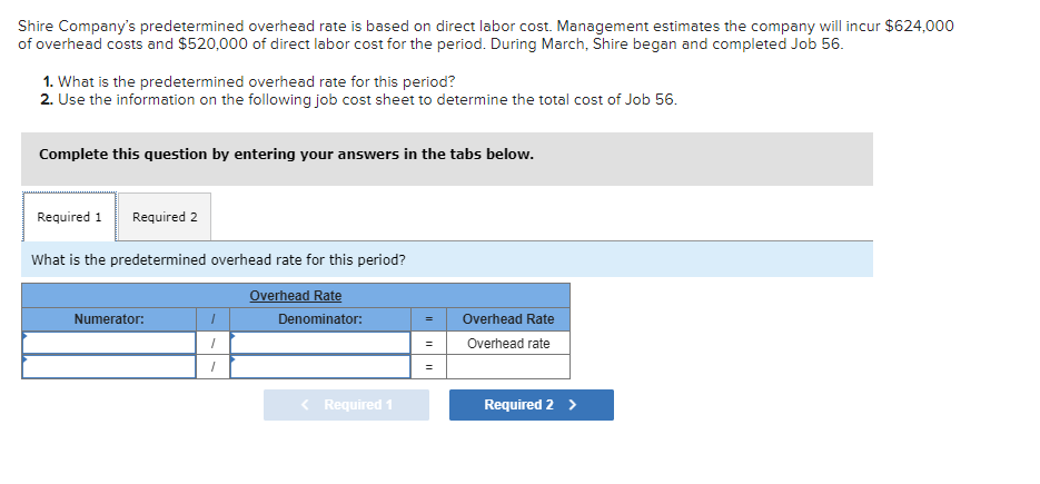 Solved Shire Company's predetermined overhead rate is based | Chegg.com