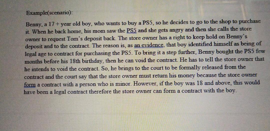 Solved Business law subject I) From the above scenario, how | Chegg.com