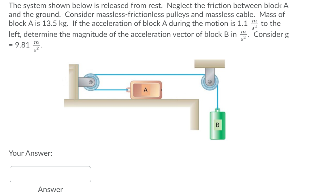 Solved The system shown below is released from rest. Neglect | Chegg.com