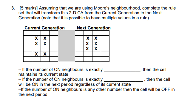 Solved 3. [5 marks] Assuming that we are using Moore's | Chegg.com