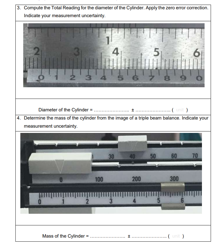 Solved 3. Compute the Total Reading for the diameter of the | Chegg.com
