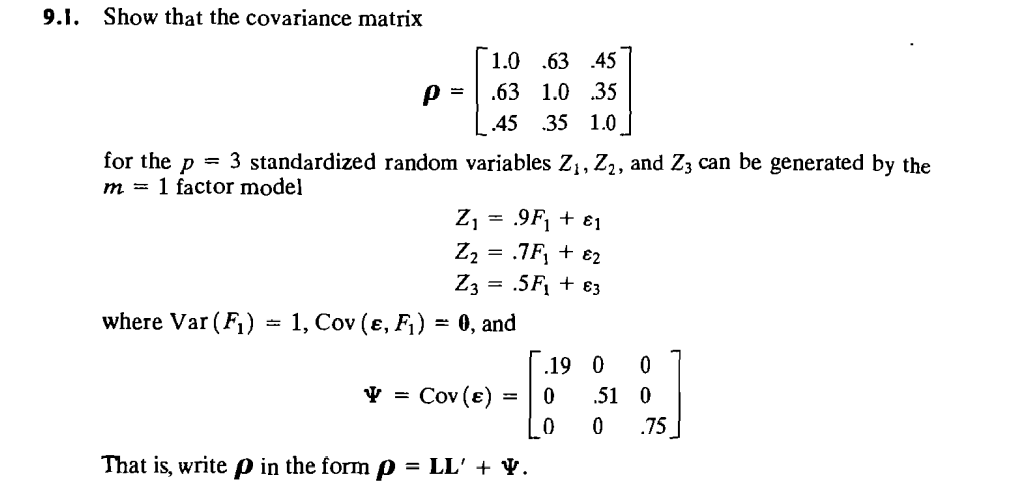 Solved 9.1. Show that the covariance matrix | Chegg.com