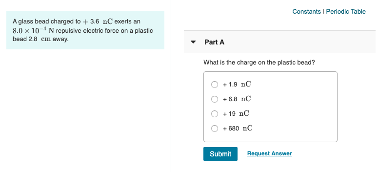 Solved Constants Periodic Table A glass bead charged to + | Chegg.com