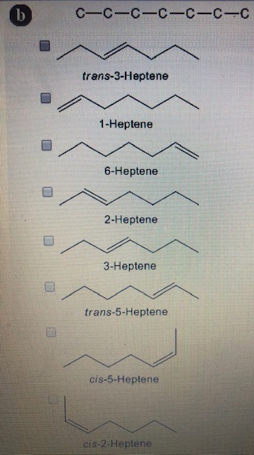 Solved Choose Correct Names And Structural Formulas For