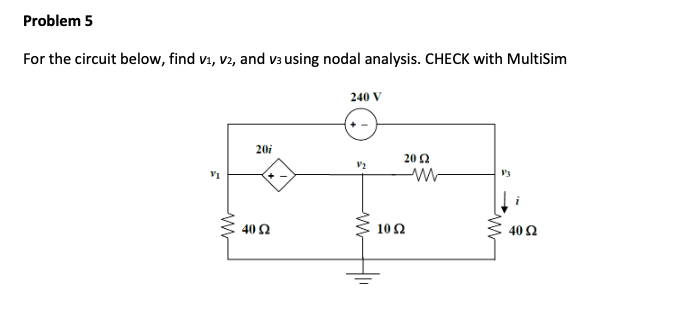 Solved For the circuit below, find v1,v2, and v3 using nodal | Chegg.com