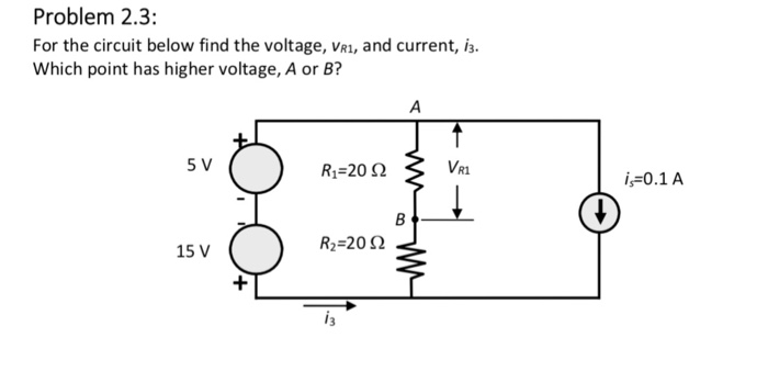 Solved Problem 2.2: For the circuit below find the voltage | Chegg.com