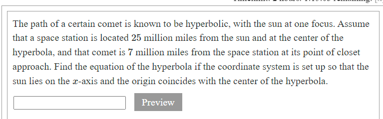 Solved The path of a certain comet is known to be | Chegg.com