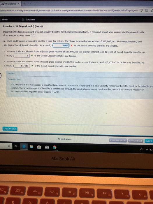 Solved eBook Calculator Exercise 4-27 (Algorithmic) (LO. 4) | Chegg.com