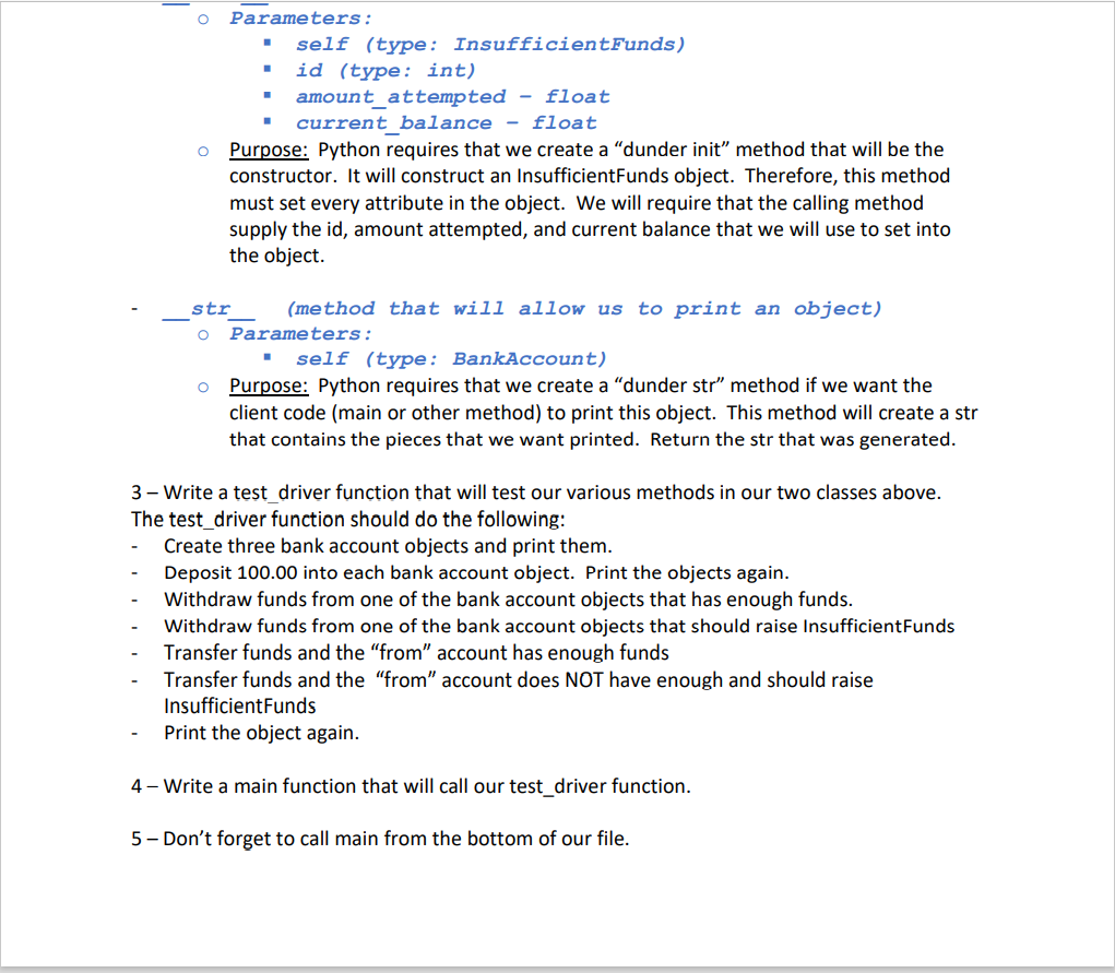 Write Python code for our first class, BankAccount. | Chegg.com Write Python code for our first class, BankAccount. | Chegg.com