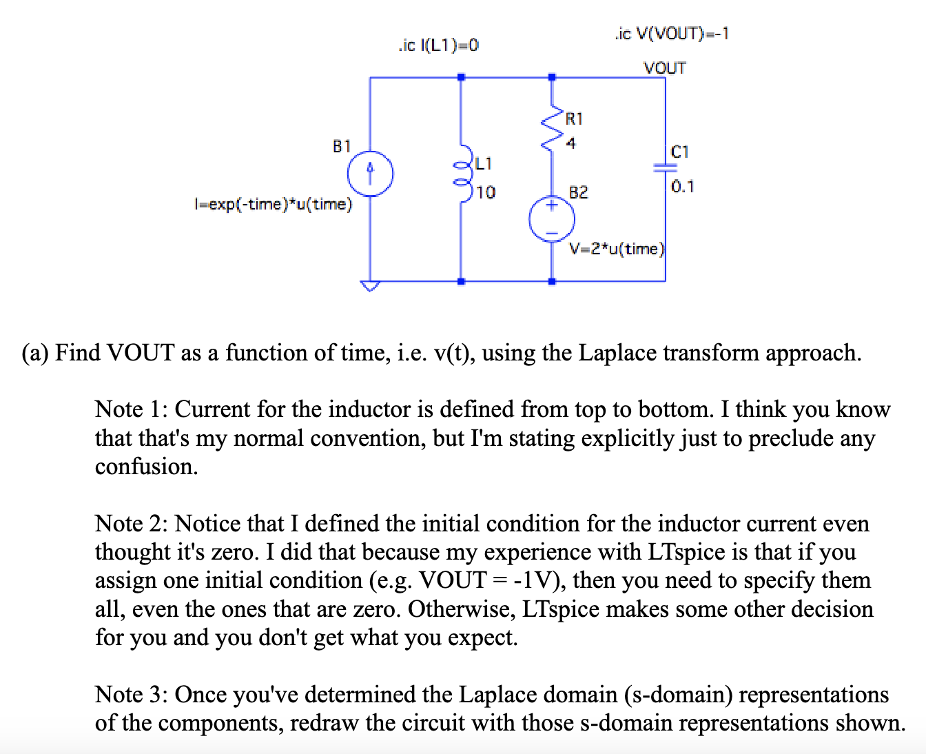 Solved (a) ﻿Find VOUT as a function of time, i.e. \( | Chegg.com