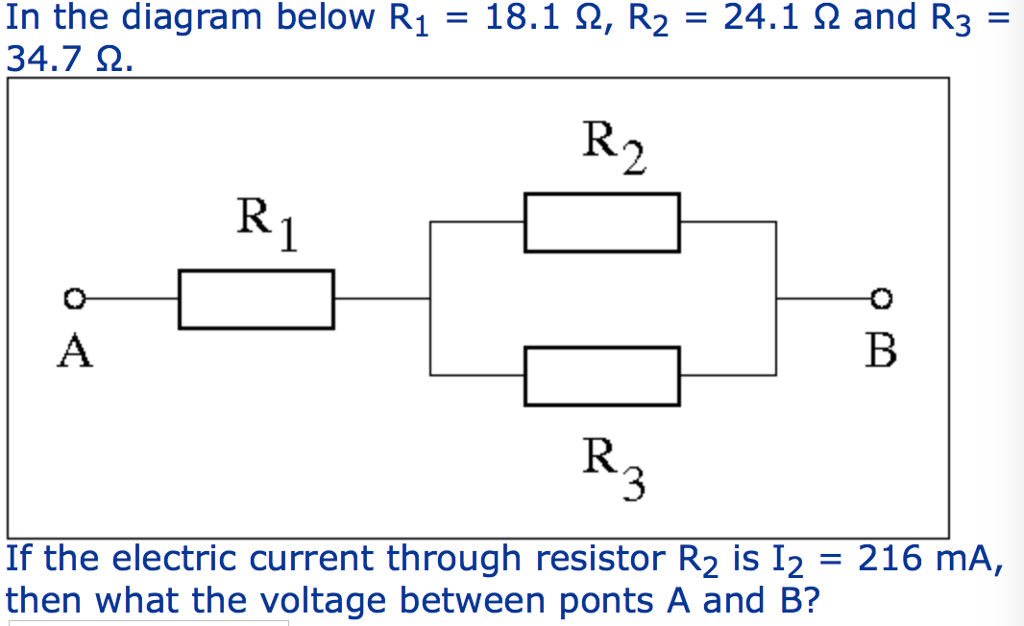 Solved In the diagram below R1 = 18.1 ?, R2 = 24.1 ? and R3 | Chegg.com