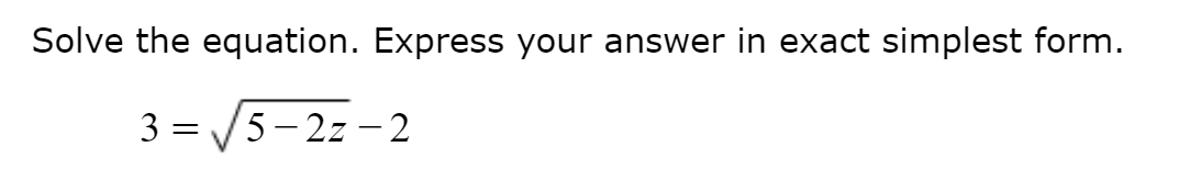 Solved Solve the equation. Express your answer in exact | Chegg.com