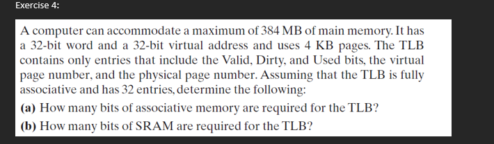 Solved A computer can accommodate a maximum of 384MB of main | Chegg.com