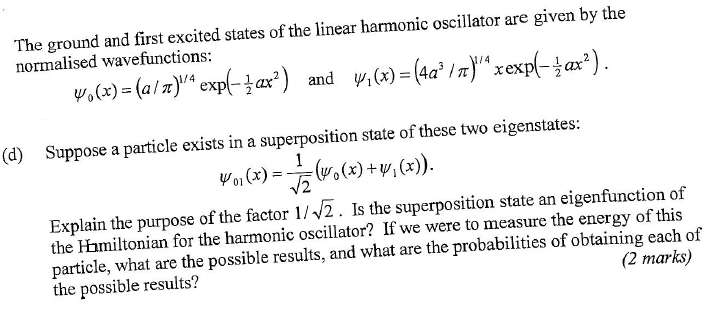 Solved The Ground And First Excited States Of The Linear