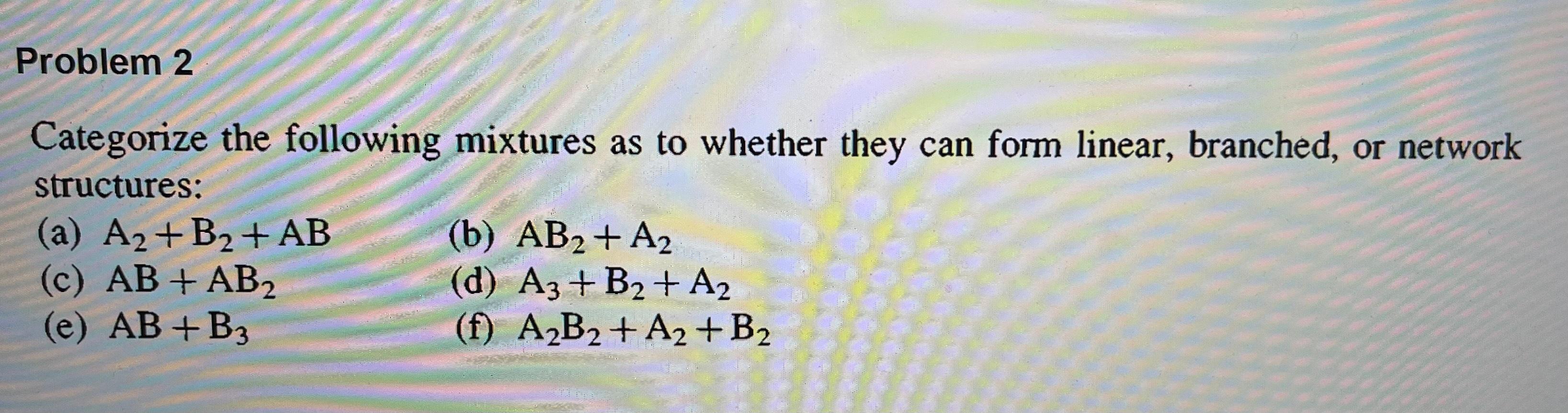 Solved Categorize the following mixtures as to whether they | Chegg.com