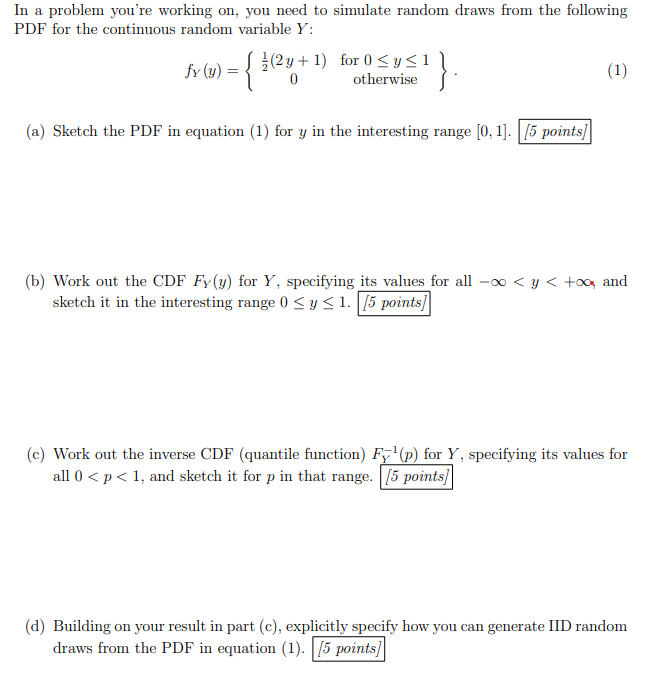 Solved In a problem you're working on, you need to simulate | Chegg.com
